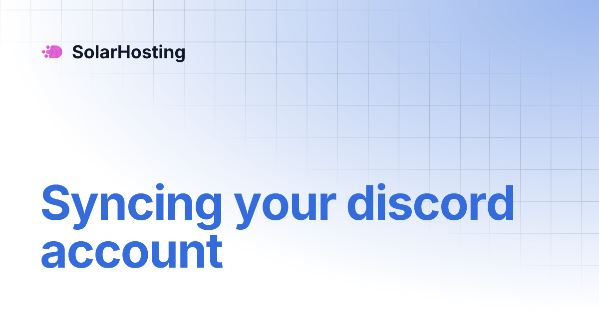 Syncing your discord account | SolarHosting